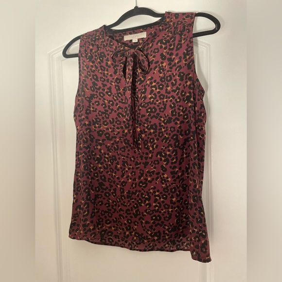 LOFT | Tops | The Loft Maroon Cheetah Pattern Top | Poshmark